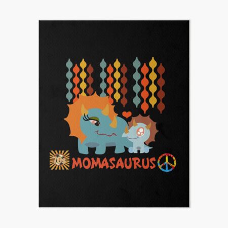 "Momasaurus Triceratops 70s Peace Sign" Art Board Print by EbethS ...