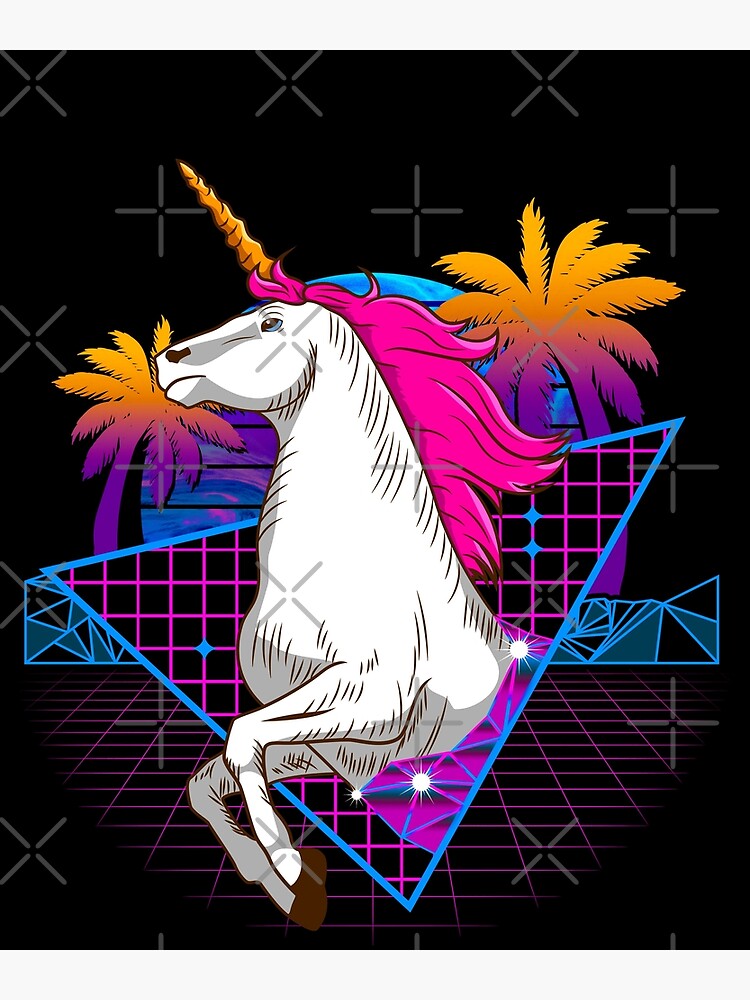 "Unicorn Outrun Vaporwave/Synthwave Streetwear" Canvas Print by ...