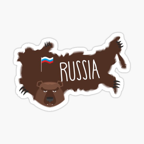 "Map of Russia in the form of bear skins. " Sticker for Sale by ...