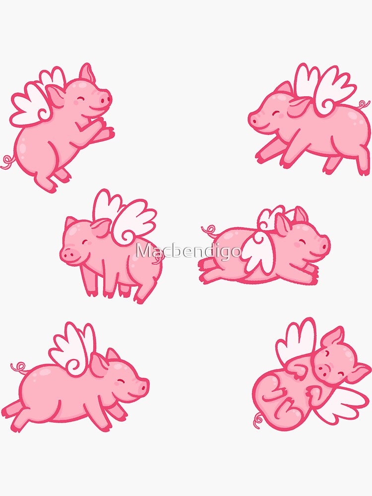 "When Pigs Fly" Sticker for Sale by Macbendigo | Redbubble