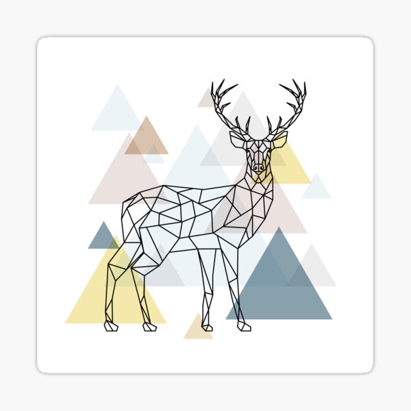 "Abstract Stag Illustration" Sticker for Sale by DV-LTD | Redbubble
