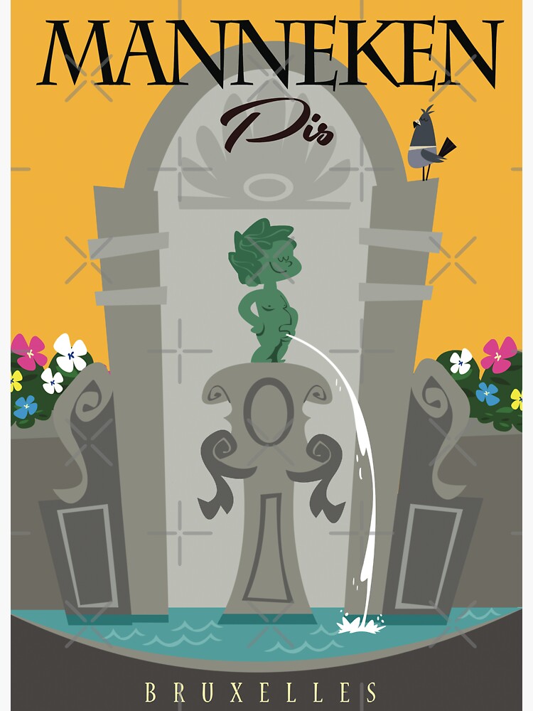 "Manneken Pis poster" Sticker for Sale by GAGodel | Redbubble