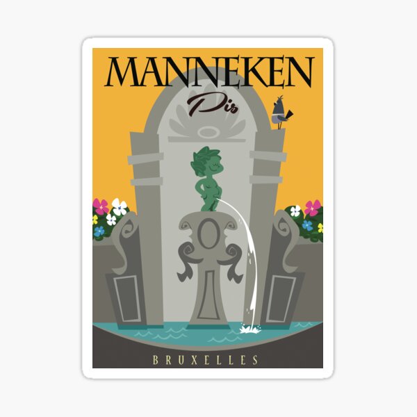 "Manneken Pis poster" Sticker for Sale by GAGodel | Redbubble