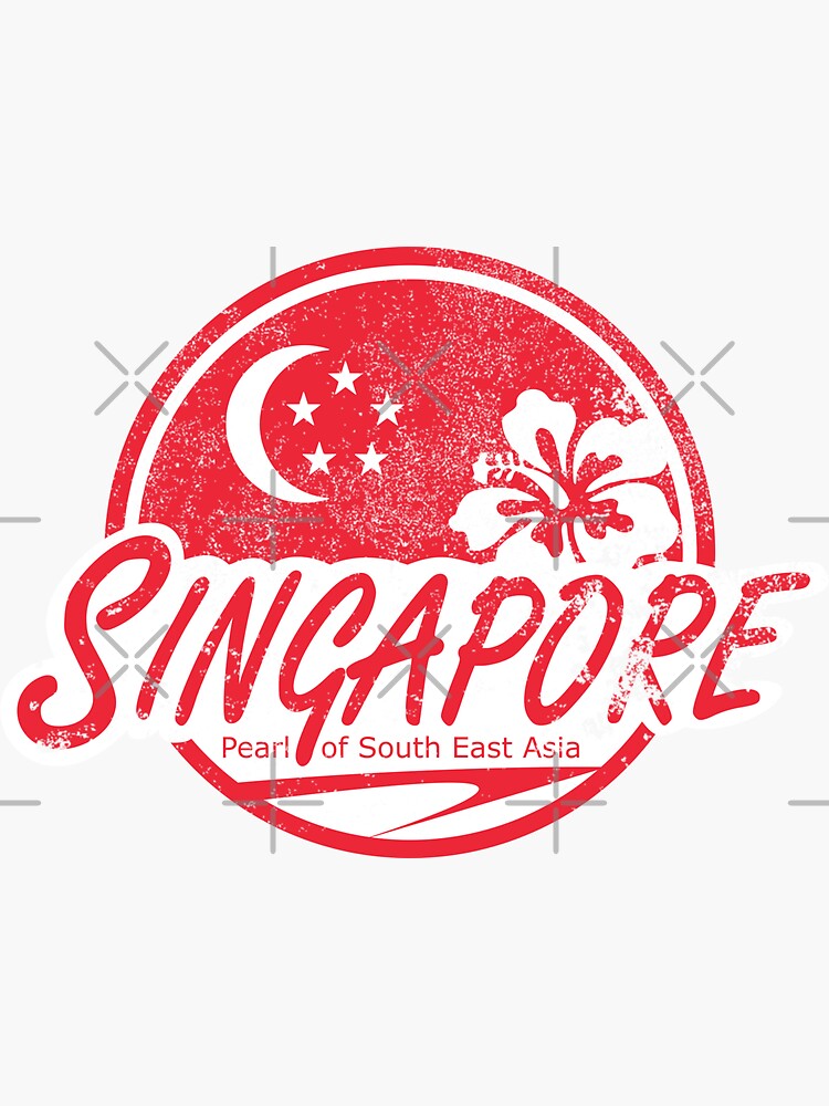 "Singapore - Vintage Travel (distressed)" Sticker for Sale by ...