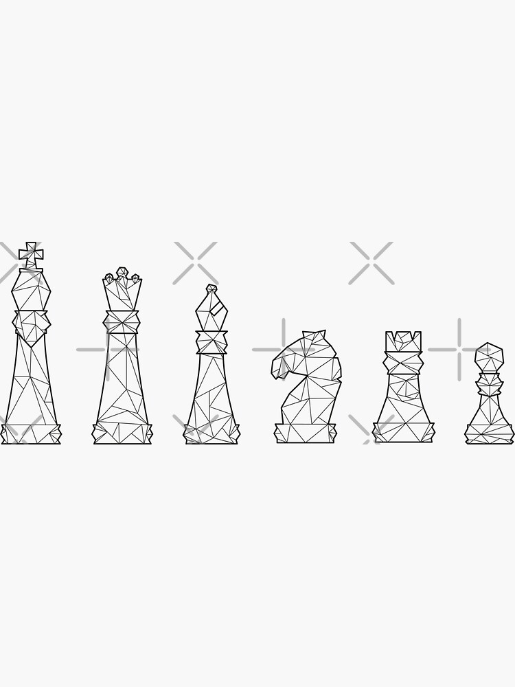 "Polygon chess figures." Sticker for Sale by emphatic | Redbubble