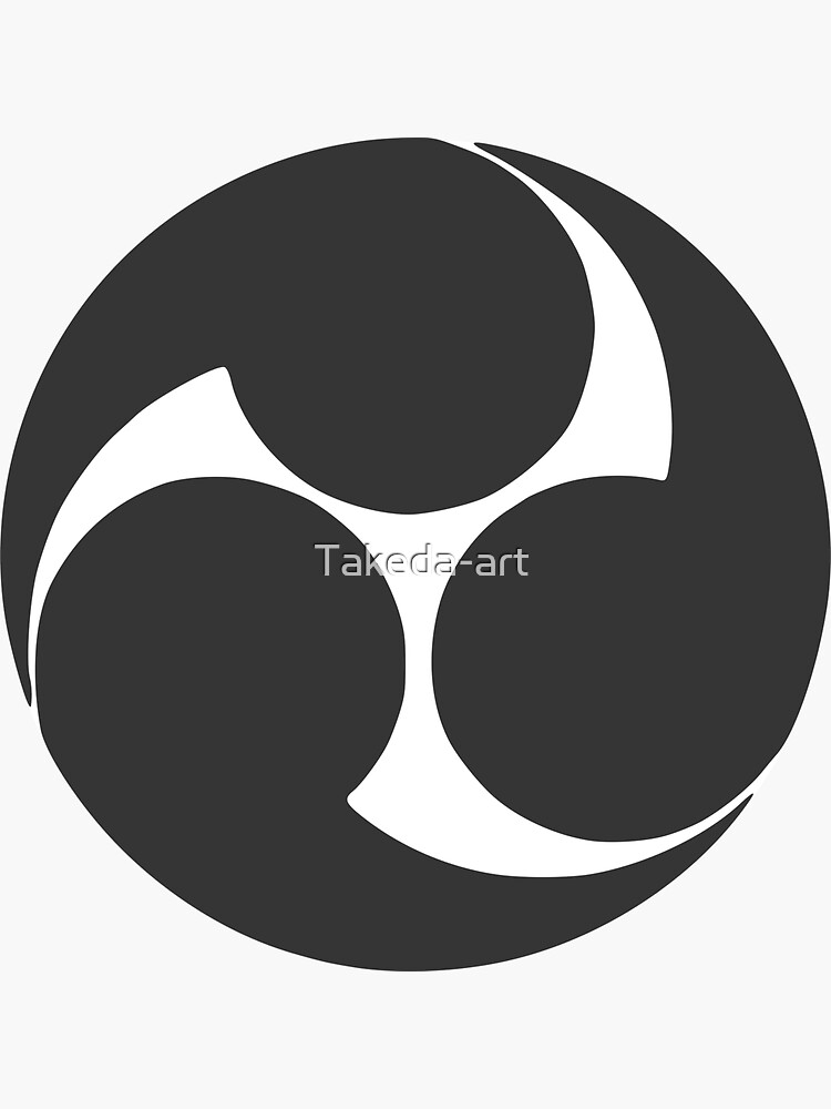 "Samurai Kamon Hidari Mitsudomoe" Sticker for Sale by Takeda-art ...