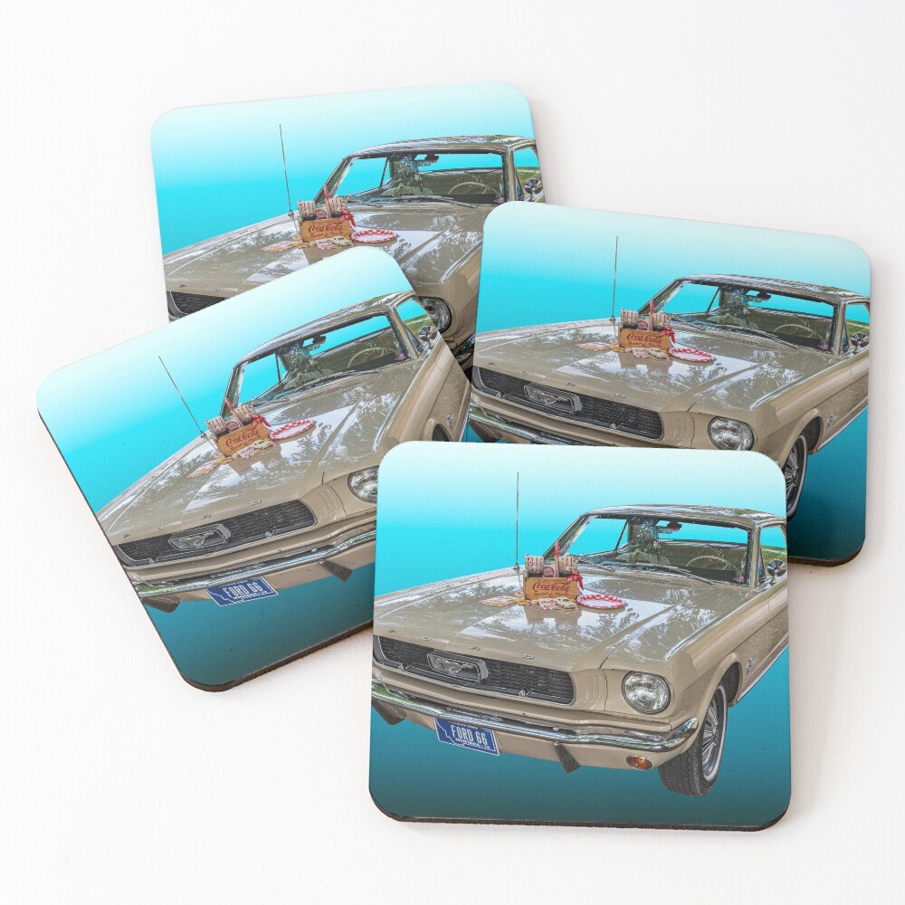 "1966 Ford Mustang" Coasters (Set of 4) for Sale by mtbearded1 | Redbubble