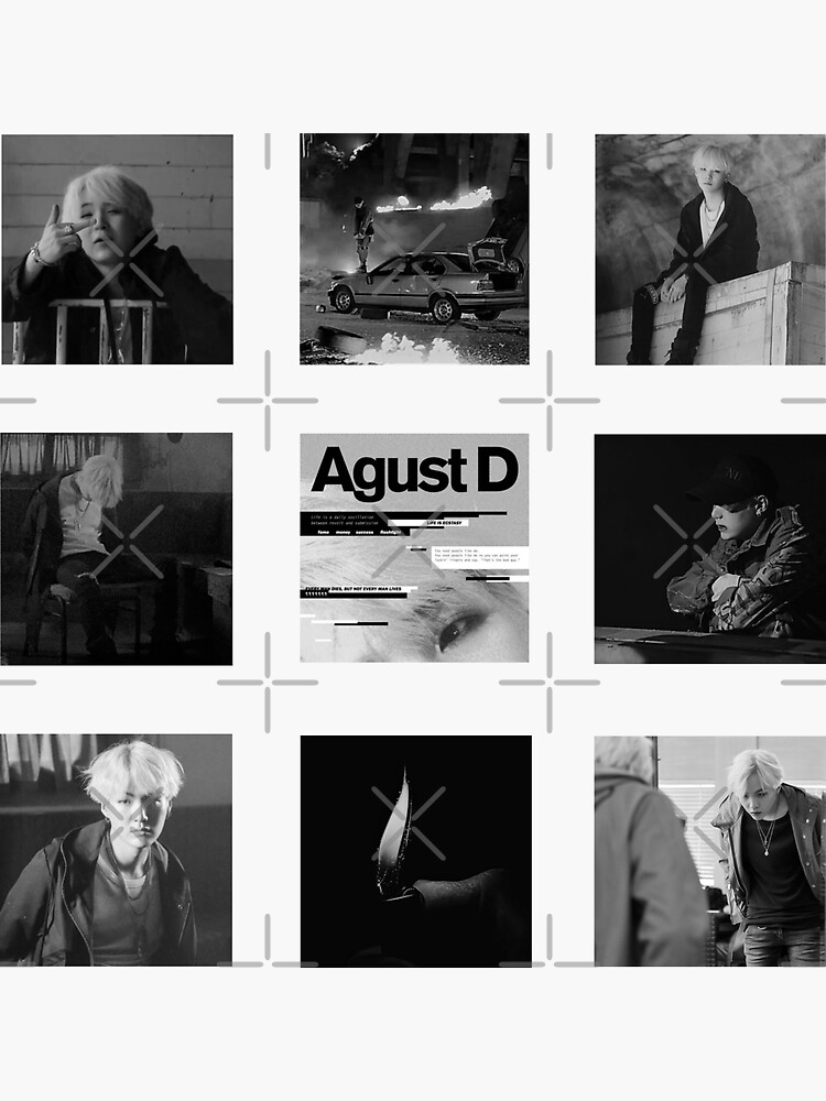 Pegatina «AGUST D "AGUST D" collage mixtape» de rmint99 | Redbubble
