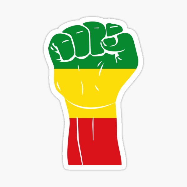"RAISED FIST RASTA" Sticker by NattyWear | Redbubble