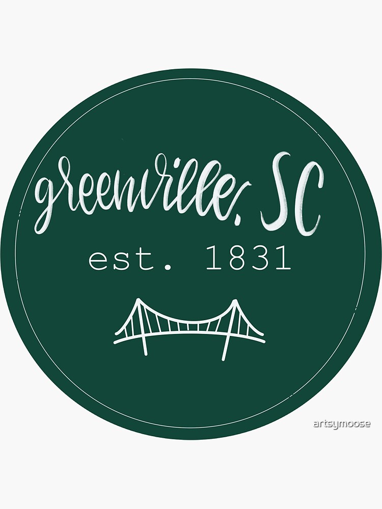 "Greenville, SC" Sticker by artsymoose | Redbubble