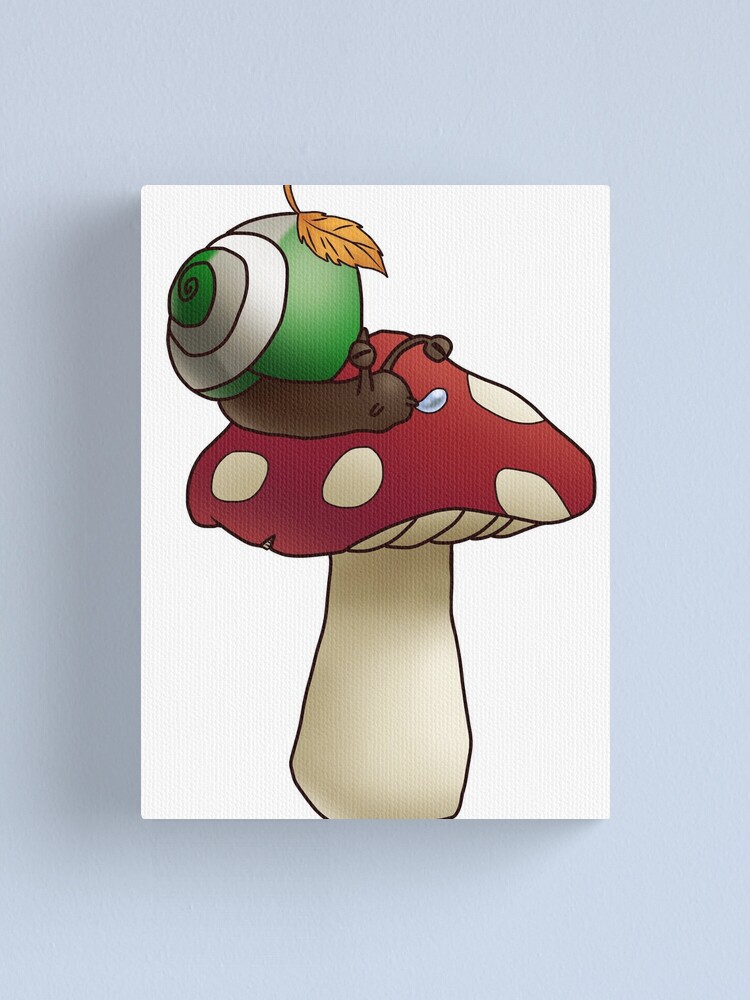 "Gray Aromantic Gray-aro Autumn Mushroom Pride Snail" Canvas Print by ...