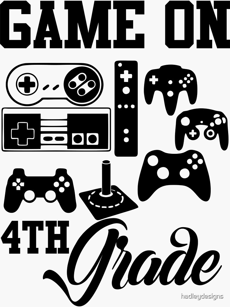 "Video Game On Fourth Grade Back to School for Students Gamer" Sticker ...