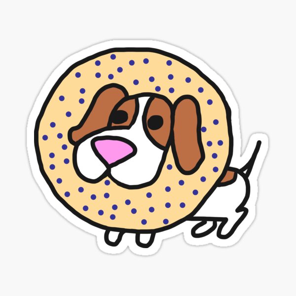 "Beagle Bagel" Sticker for Sale by fbcolors | Redbubble