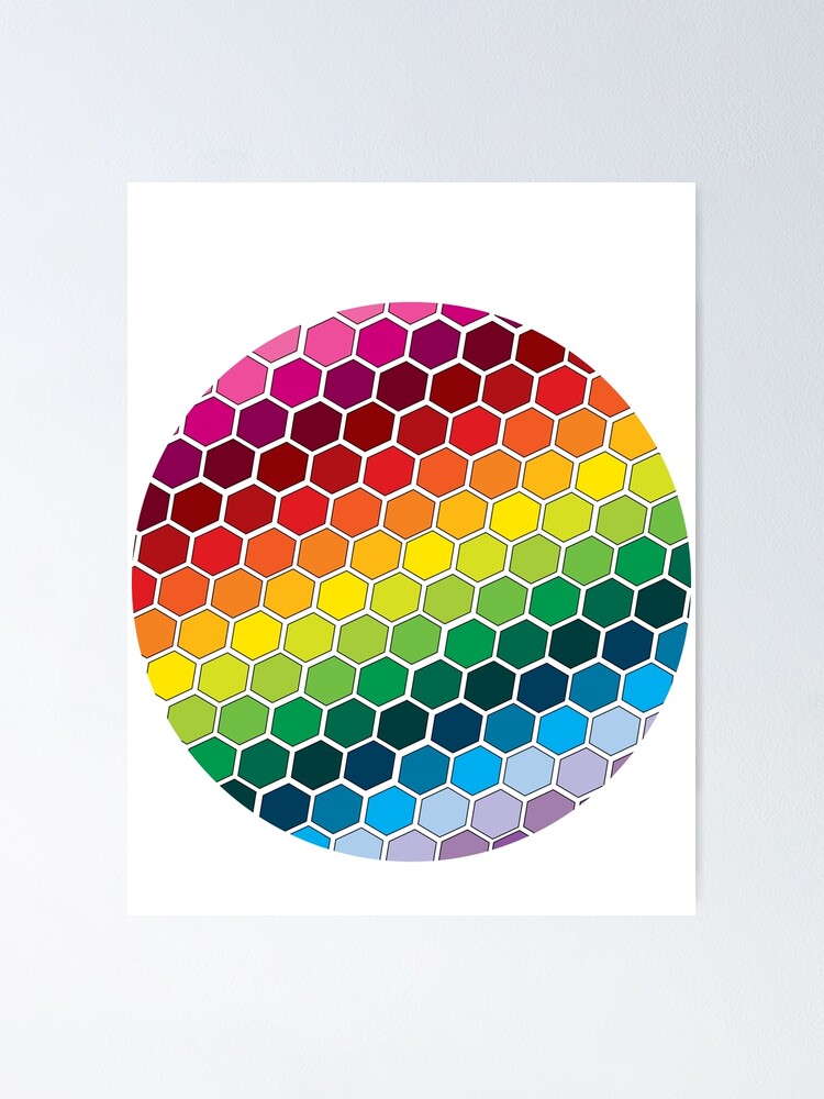"Rainbow Hexagon Circle" Poster by terryleila | Redbubble