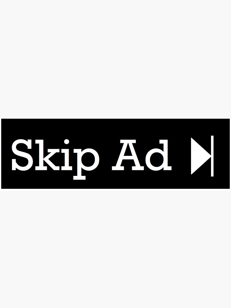 ""Skip Ad" Youtube Logo Sticker" Sticker for Sale by adatari | Redbubble