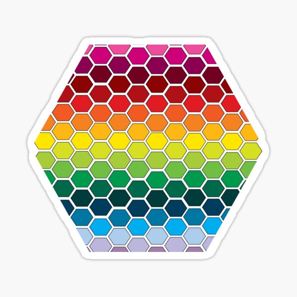 Rainbow Hexagon Stickers | Redbubble