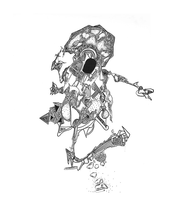 "Oberon, abstract ink drawing" by Regina Valluzzi | Redbubble