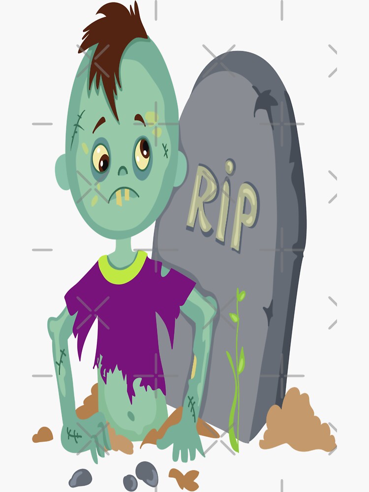 "Halloween RIP Zombie Boy" Sticker for Sale by apurpleunicorn | Redbubble