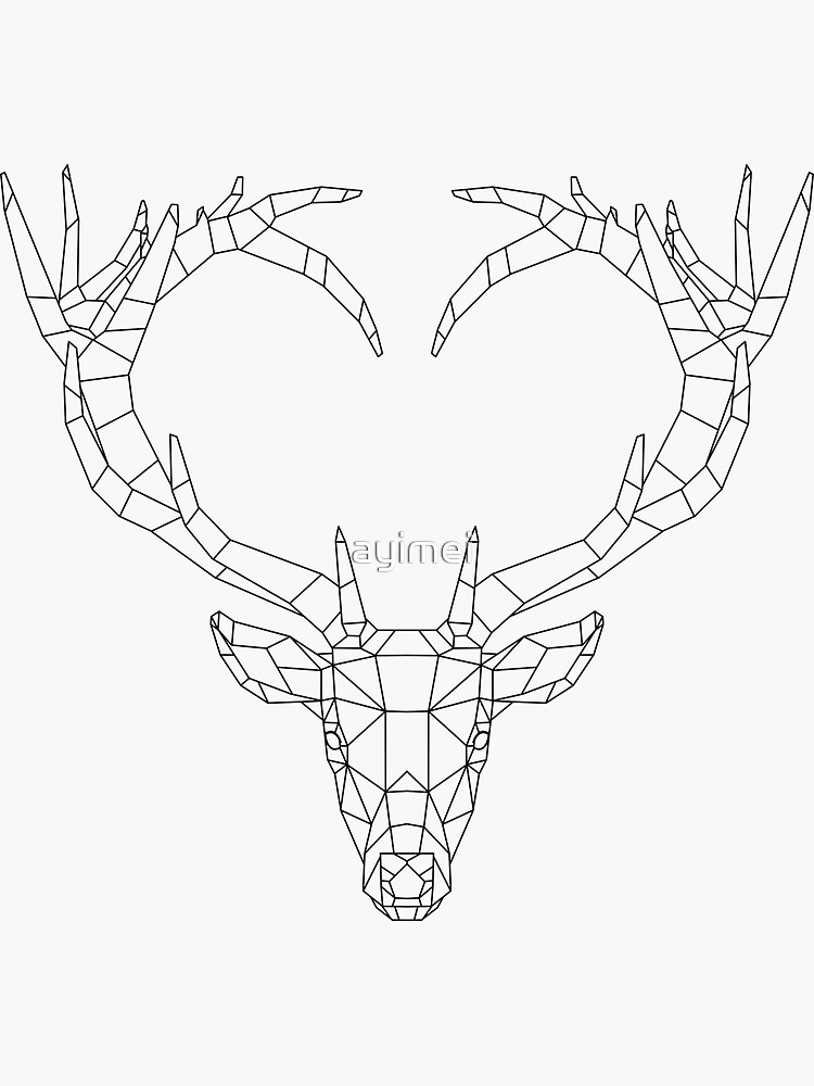 "Geometric Elk" Sticker for Sale by ayimei | Redbubble