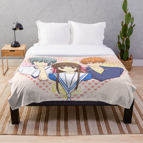 "Fruits Basket Tohru, Yuki and Kyo Heart" Throw Blanket for Sale by ...