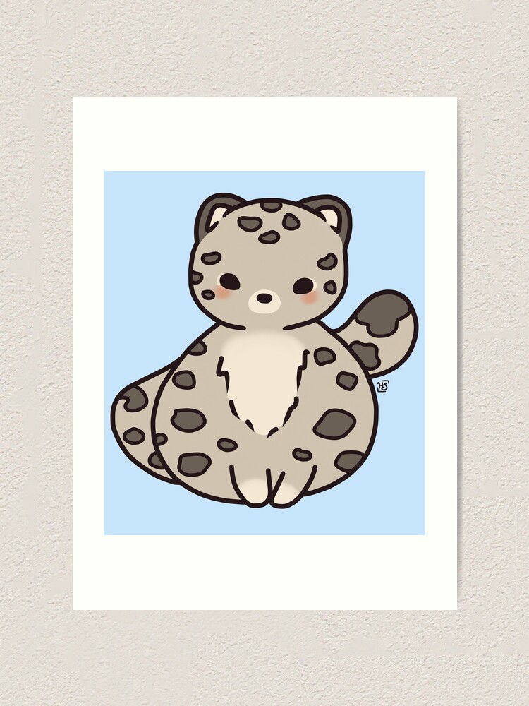 "Kawaii Snow Leopard" Art Print by heysoleilart | Redbubble