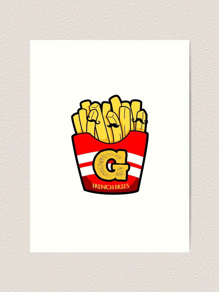 "Alphabet Letter G Cute French Fries " Art Print by kidsmonogram ...