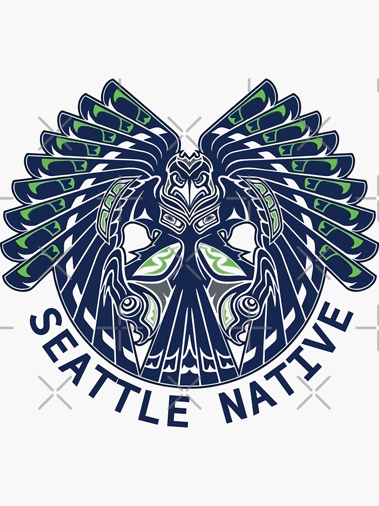 "Seattle Native Hawks" Sticker by getpressedshirt | Redbubble