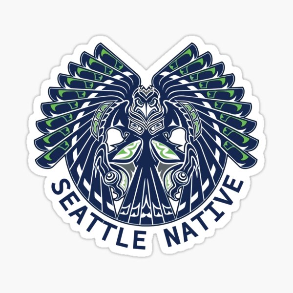 "Seattle Native Hawks" Sticker by getpressedshirt | Redbubble