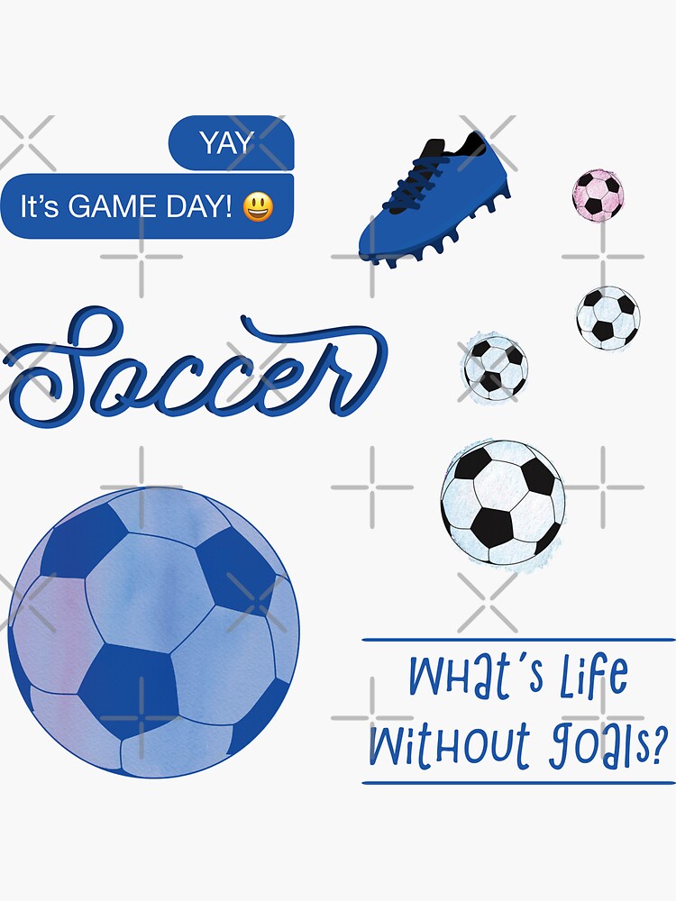 "Blue Watercolor Soccer Sticker Pack" Sticker for Sale by The-Goods ...