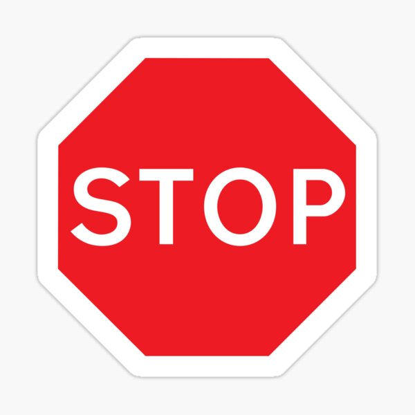 "STOP Warning Road Sign" Sticker for Sale by WilliamsonMedia | Redbubble