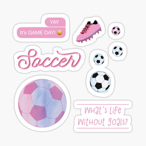 "Pink Watercolor Soccer Sticker Pack" Sticker for Sale by The-Goods ...