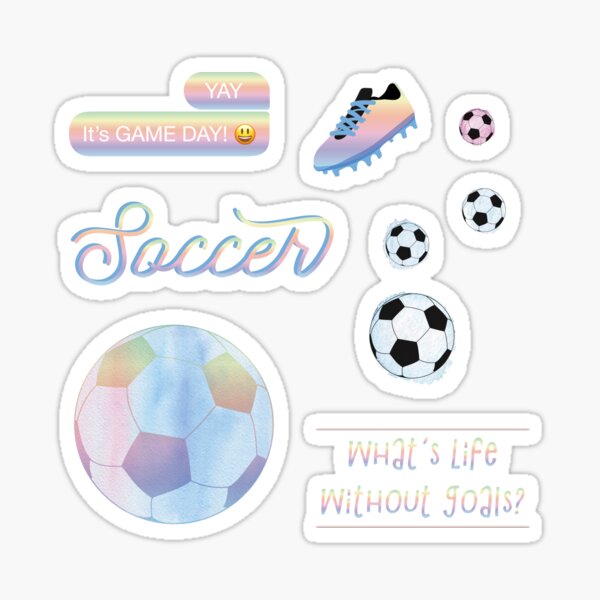 "Pastel Rainbow Watercolor Soccer Sticker Pack" Sticker for Sale by The ...