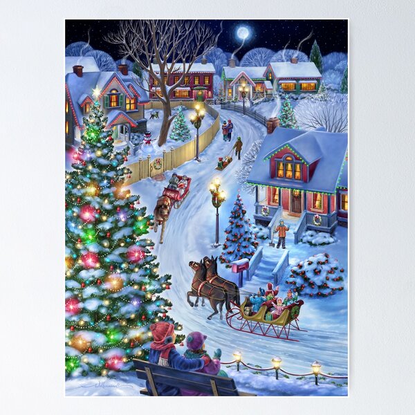 "Jingle All the Way Christmas" Poster for Sale by Halcyon-Studio ...