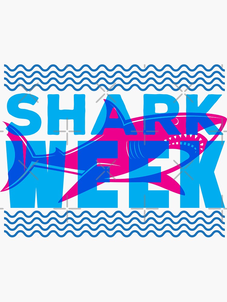 "SHARK week retro overprint style" Sticker for Sale by Naumovski ...