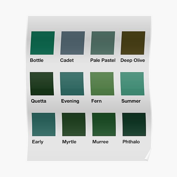 "Shades of green" Poster for Sale by mildstorm | Redbubble