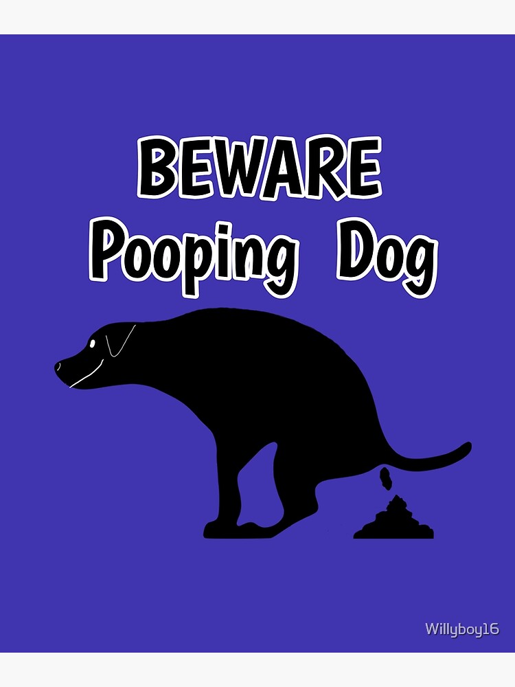 "Pooping Dog Beware" Photographic Print by Willyboy16 | Redbubble