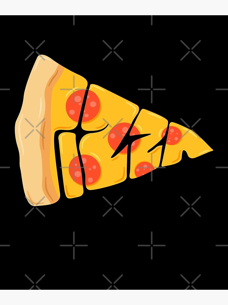 "Pizza Typography Logo Pepperoni Pizza Slice" Art Print for Sale by ...