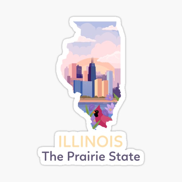 "Illinois" Sticker for Sale by LalaSakura | Redbubble