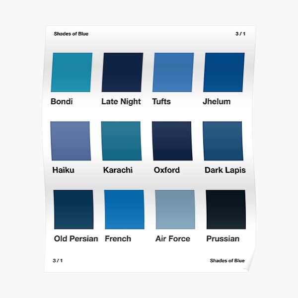 "Shades of blue" Poster for Sale by mildstorm | Redbubble