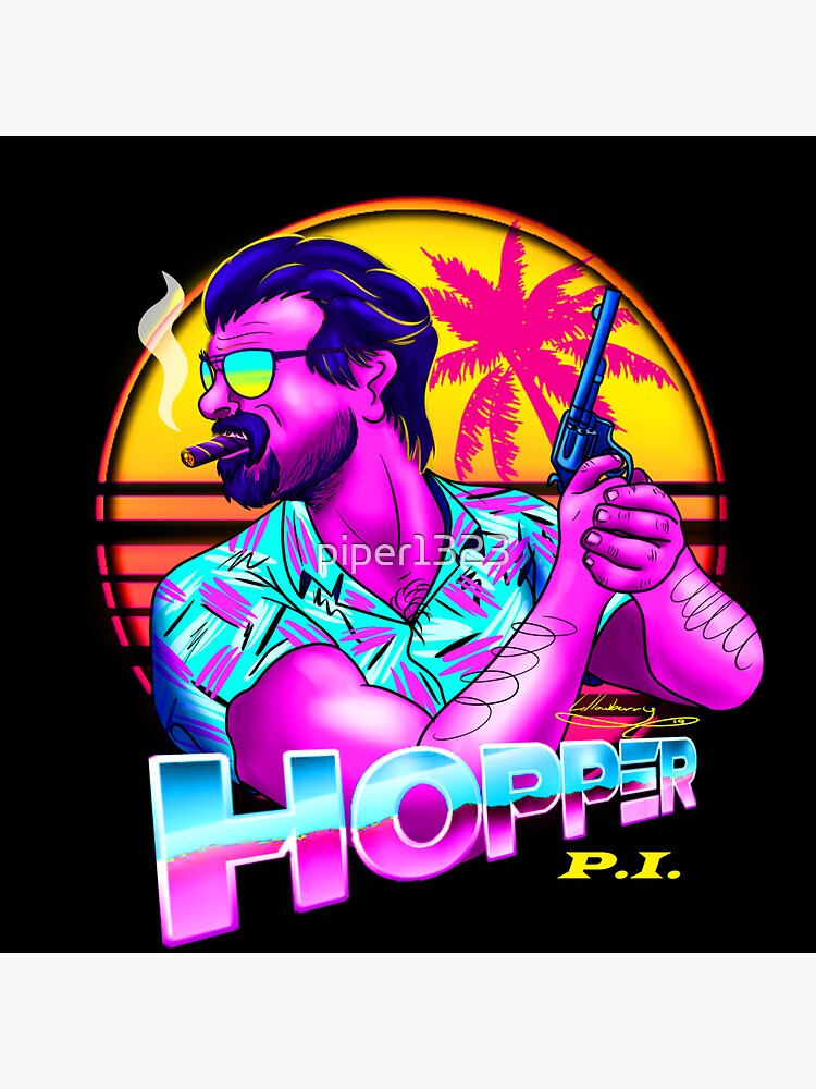 "Hopper P.I. Stranger Things fanart" Sticker for Sale by piper1323 ...