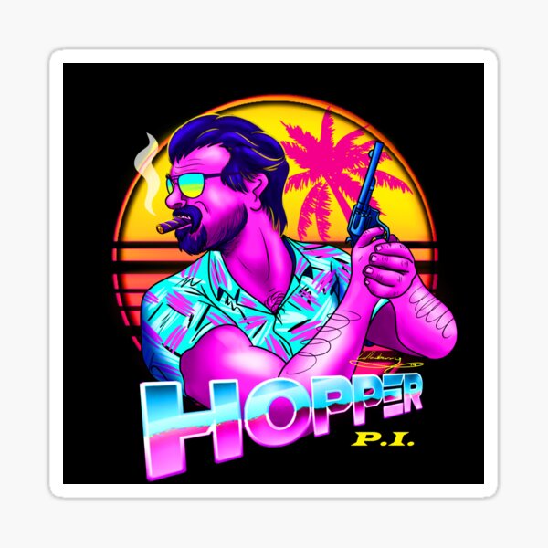 "Hopper P.I. Stranger Things fanart" Sticker for Sale by piper1323 ...
