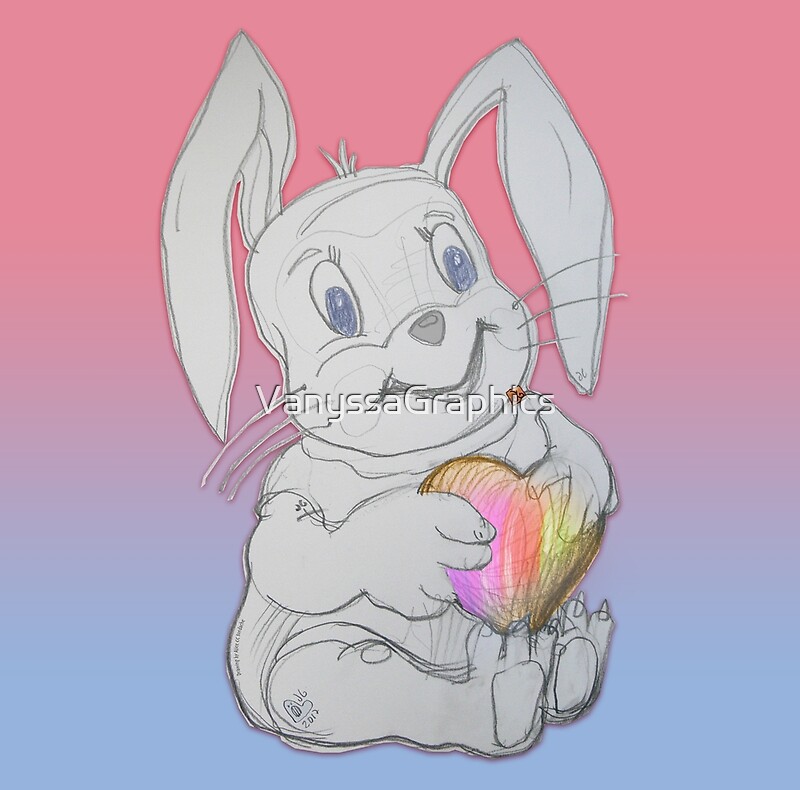 "Mushy Eyes Rabbit (Original Art Drawing by ACCI)" by VanyssaGraphics ...