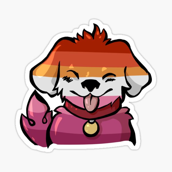 "Lesbian Pride Puppy" Sticker by NervesNervosa | Redbubble