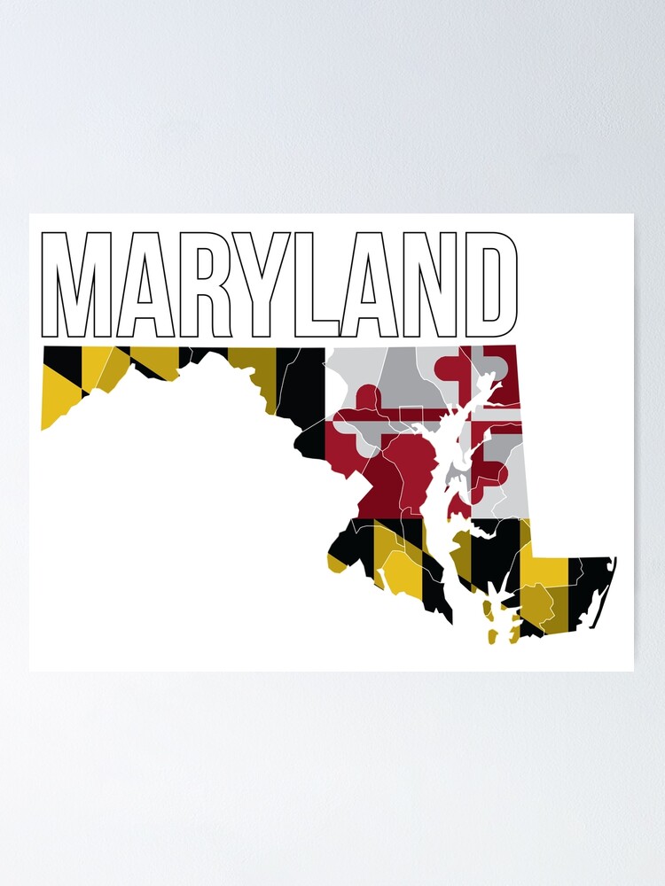 "Maryland State Flag County Map" Poster for Sale by polliadesign ...