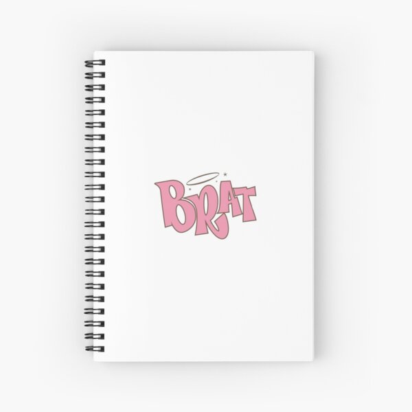 "Pink Brat logo " Spiral Notebook by cinlali | Redbubble