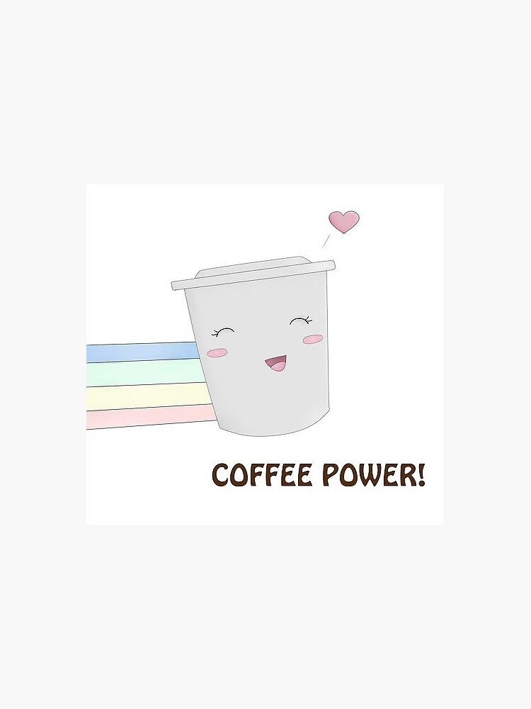Pegatina «Diseño de dibujos animados de Coffee Power» de itsjwilli2 ...