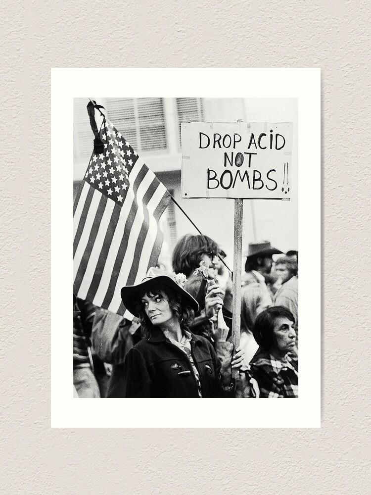 "Drop acid not Bombs" Art Print for Sale by Leksal | Redbubble