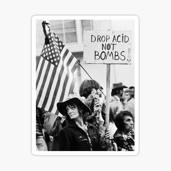 "Drop acid not Bombs" Sticker by Leksal | Redbubble