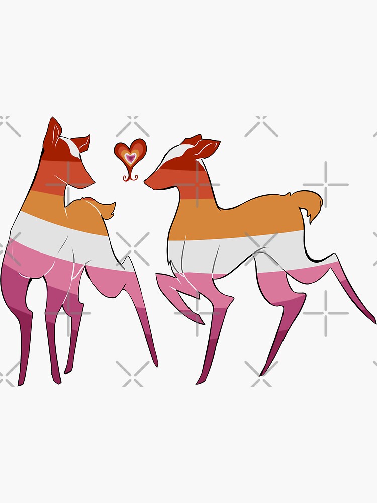 "Lesbian Pride Deer" Sticker for Sale by NervesNervosa | Redbubble
