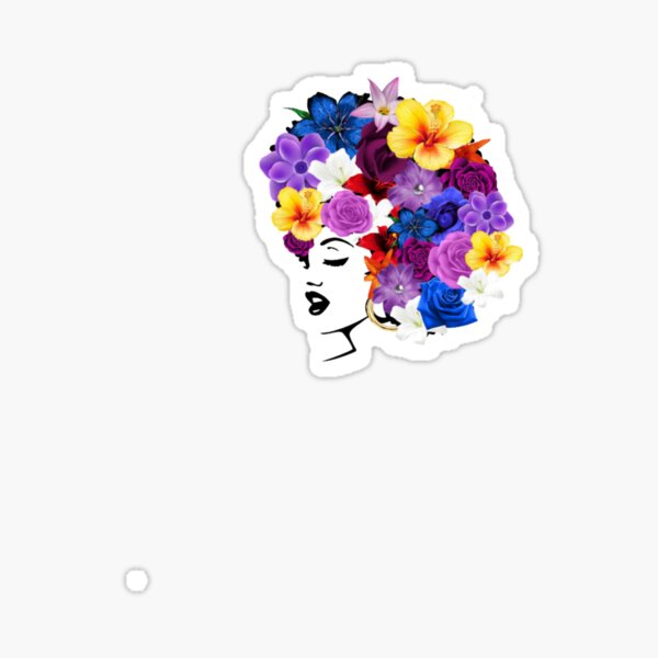 "Fro and Flowers " Sticker for Sale by designsbykaye | Redbubble